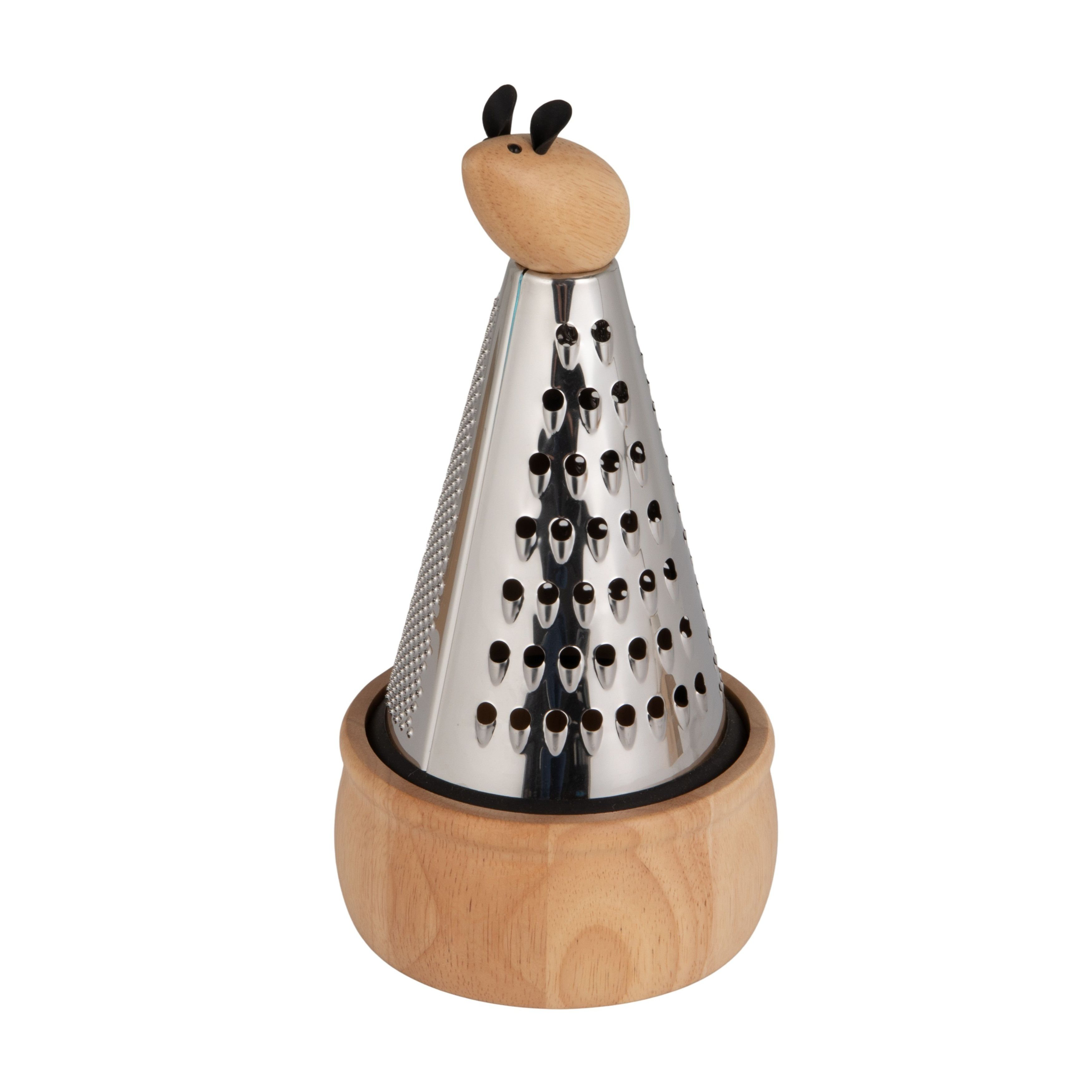 Creative Co-Op Stainless Steel Grater With Mouse Handle And Rubberwood ...
