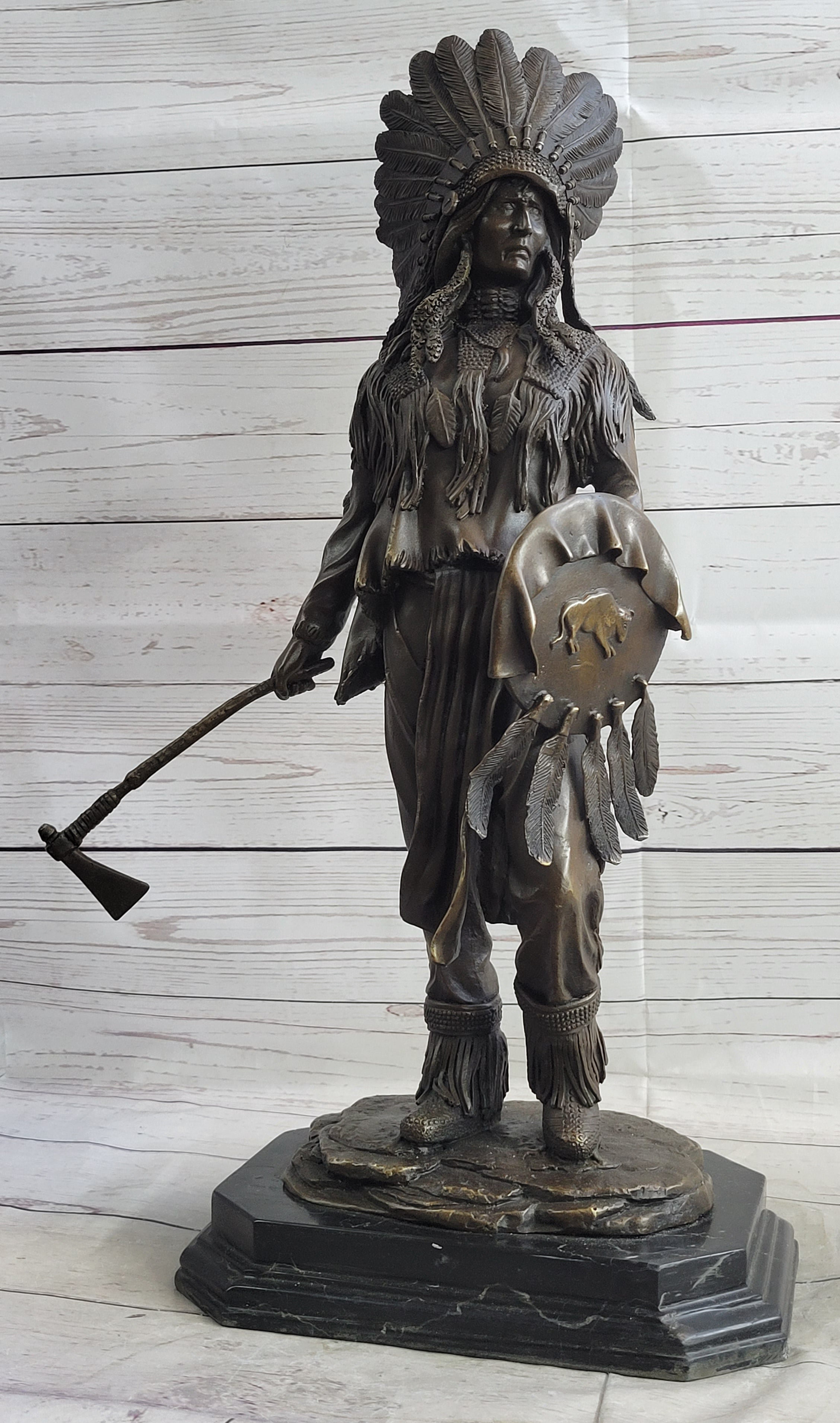 Bronzhaus Appeal To The Great Spirit Sioux Chief Indian Bronze Statue ...
