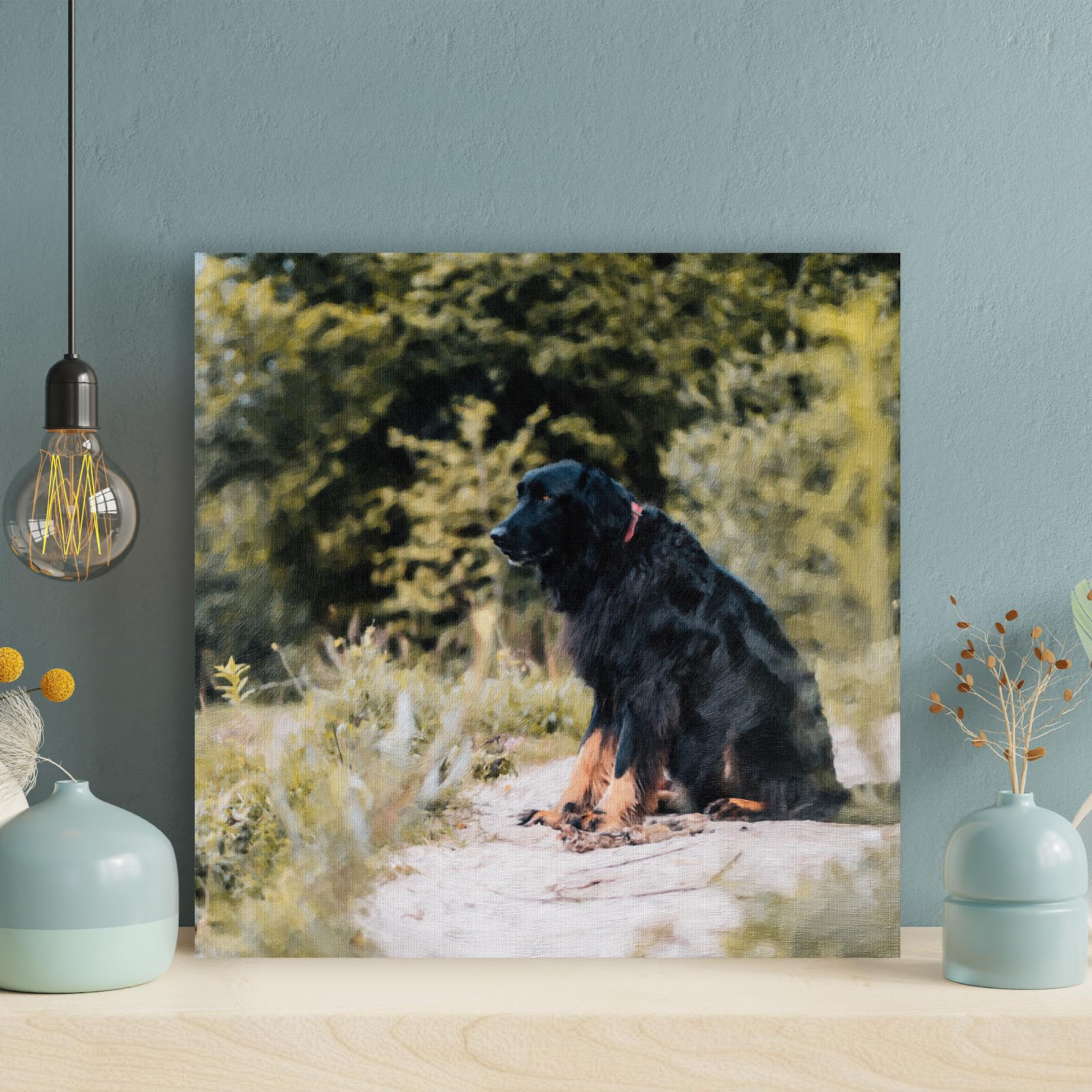 Latitude Run® Black Labrador Retriever Sitting On Cliff - 1 Piece ...