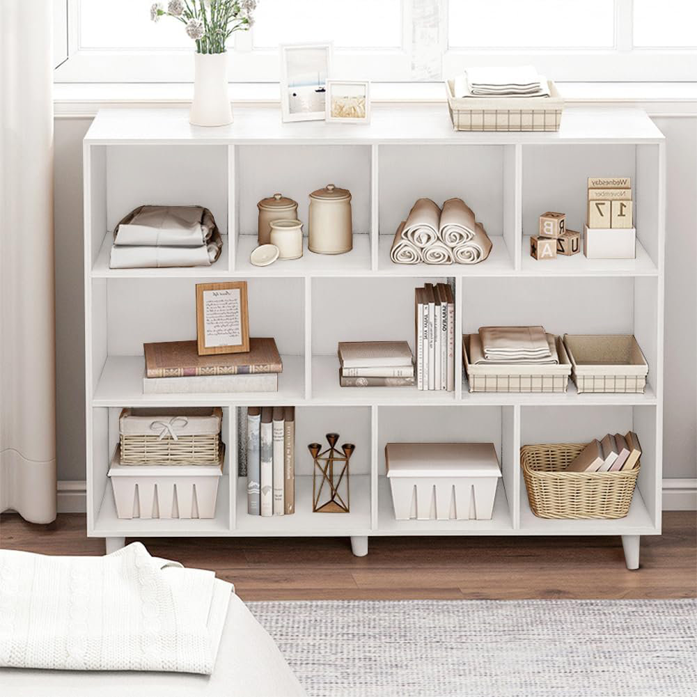 Corrigan Studio® Open Cube Low Bookcase - 3-Tier Freestanding Storage ...