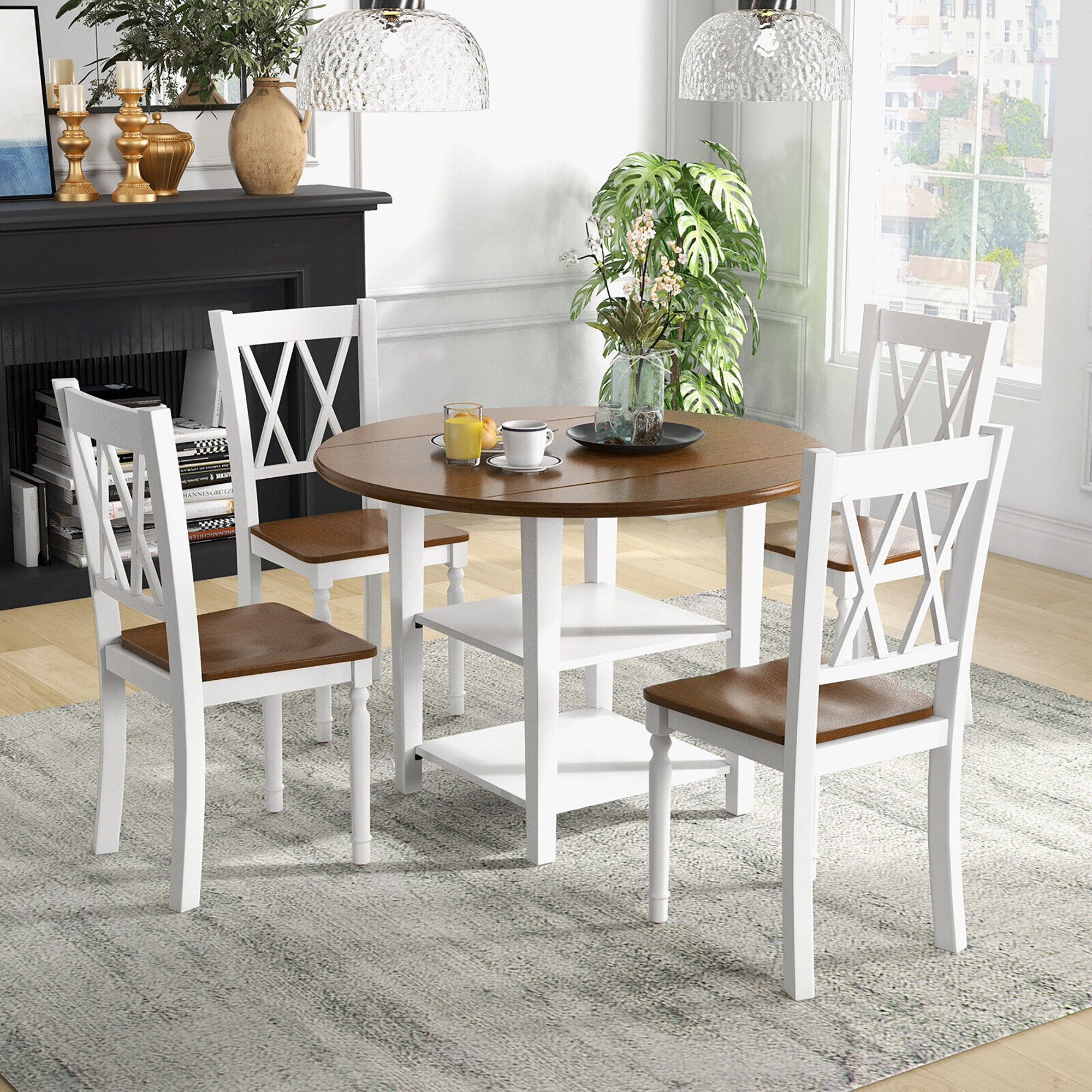 Gracie Oaks 5 - Piece Extendable Dining Set | Wayfair