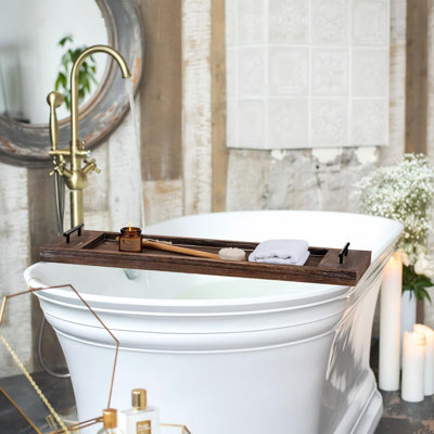 rustic bath tray