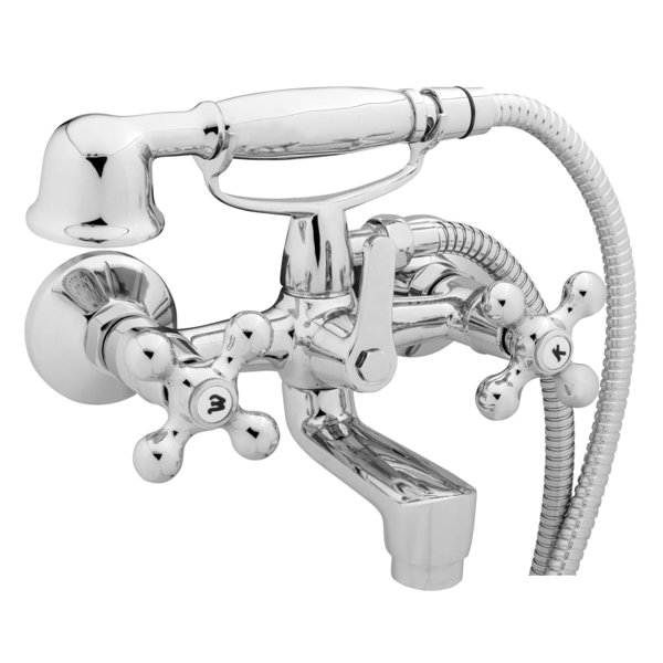 Belfry Bathroom Schütte 2-Handle Bath Mixer with Hand Shower Elk Chrome ...