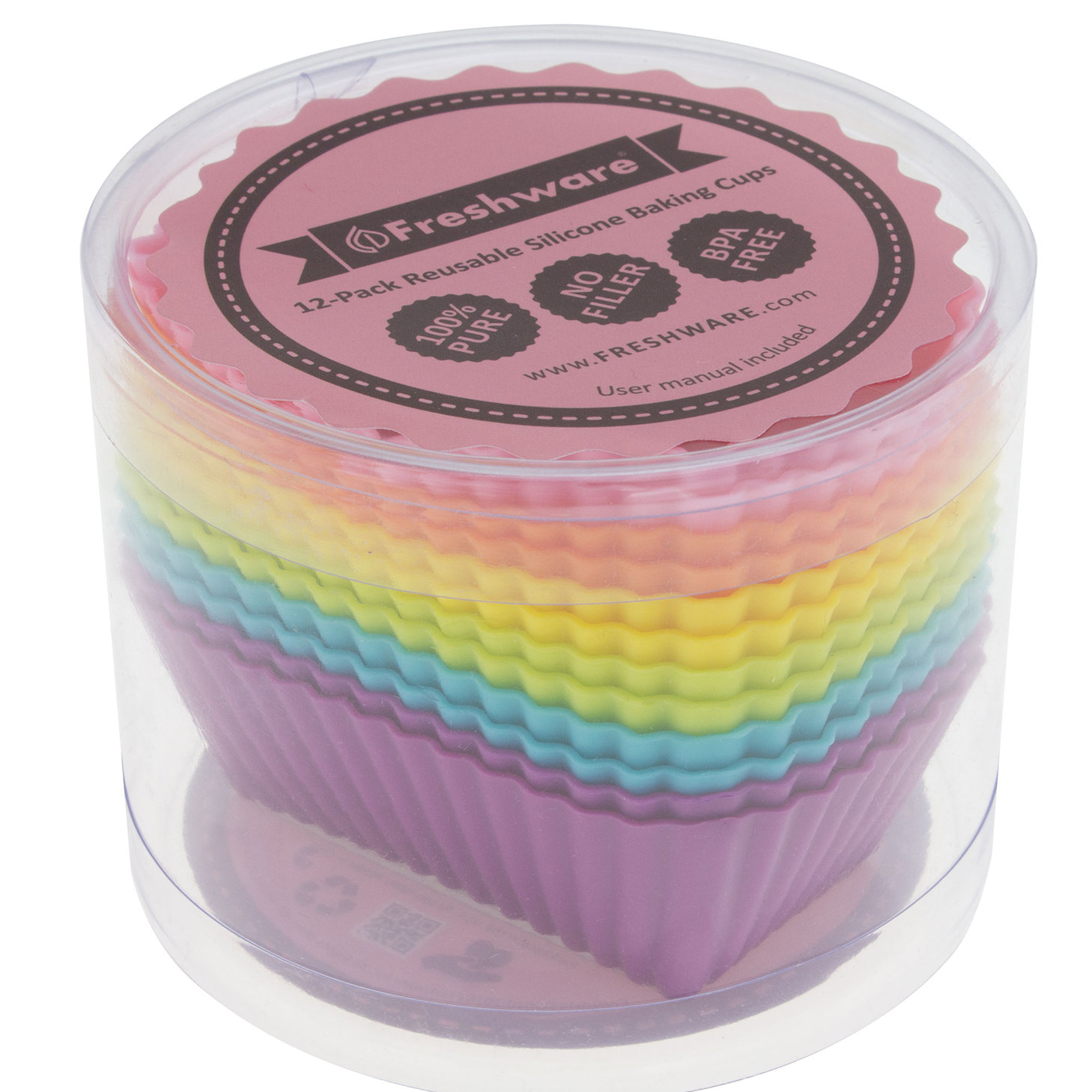 Freshware Silicone Mini Rectangle Reusable Cupcake and Muffin Baking ...