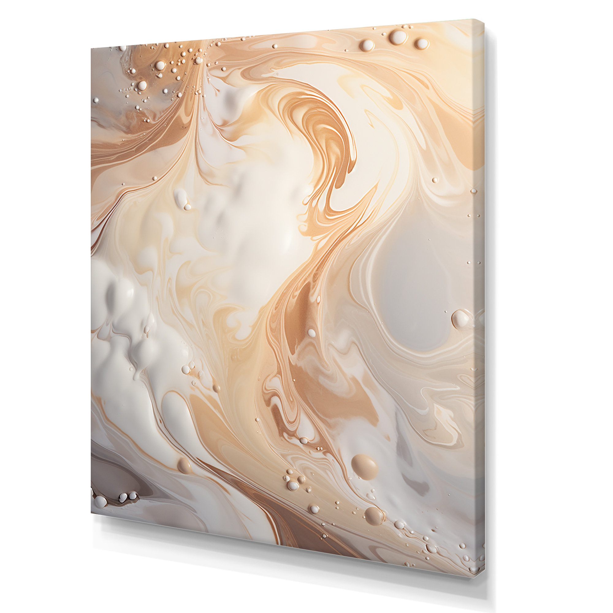 Wrought Studio™ Abstract Milky White Flow I - Abstract Wall Art Living ...