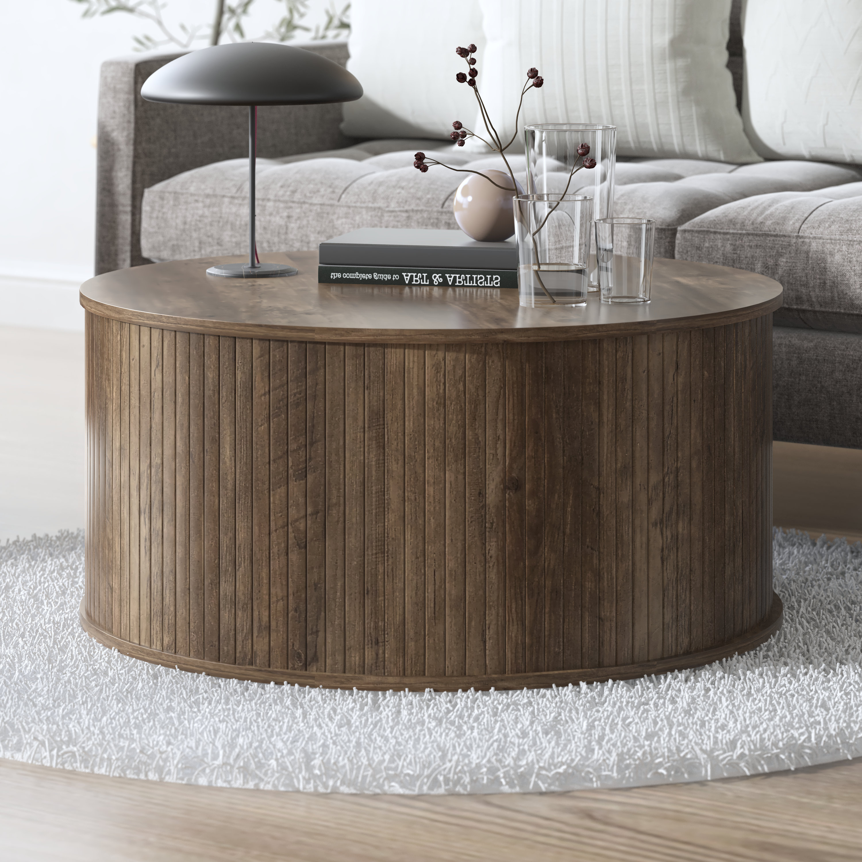 Latitude Run® Aurel Fluted Round Coffee Table - Wayfair Canada