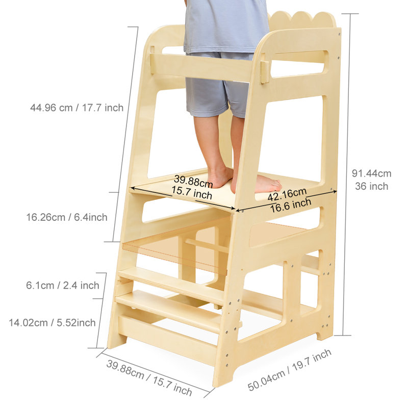 Harriet Bee Jaqual 2 - Step Stools for Kids, Adjustable Height Toddler ...