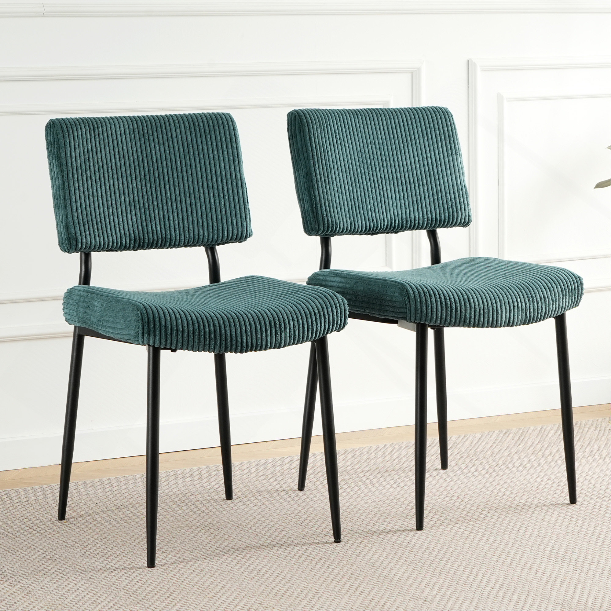 Mercer41 Modern Simple Dining Chair Fabric Upholstered Chairs Home ...