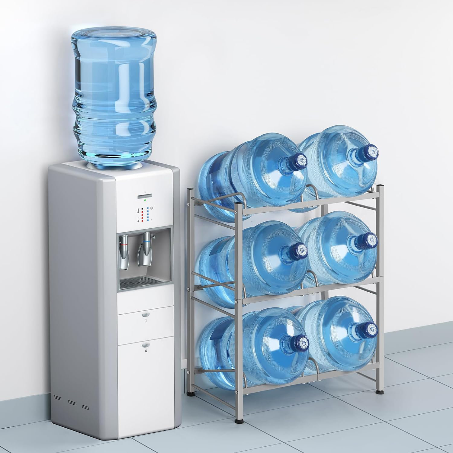 Rebrilliant 3 Tier Water Jug Rack, Water Cooler Jug Rack For 5 Gal ...