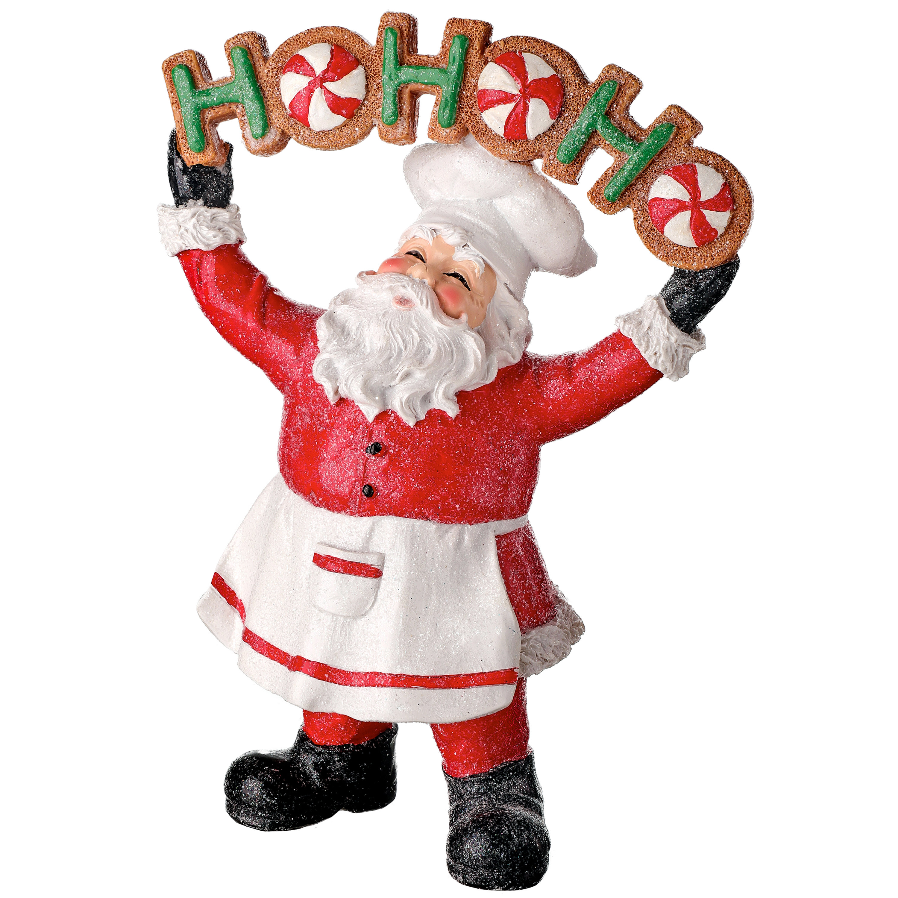 Regency International 8" Resin "Hohoho" Peppermint Santa | Wayfair