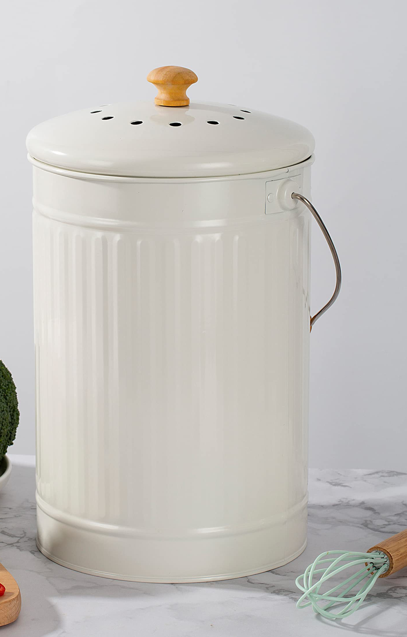 YIXIAOSHANGMAO 1.7 Gallon Indoor Countertop Compost Bin With Lid, 100% ...