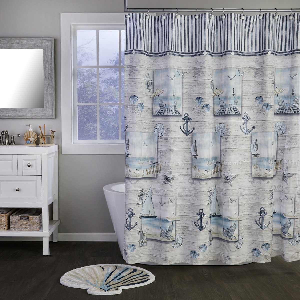 Rosecliff Heights Kilmarnock Sea Drift Bath Rug & Reviews | Wayfair