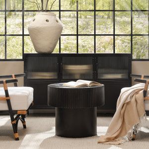 Jamie Young Company Notch Solid Wood Round Block End Table | Wayfair