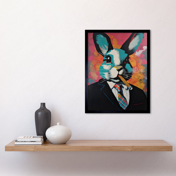 Happy Larry Blue Rabbit With Cigar And Suit Modern Pop Art Art Print ...