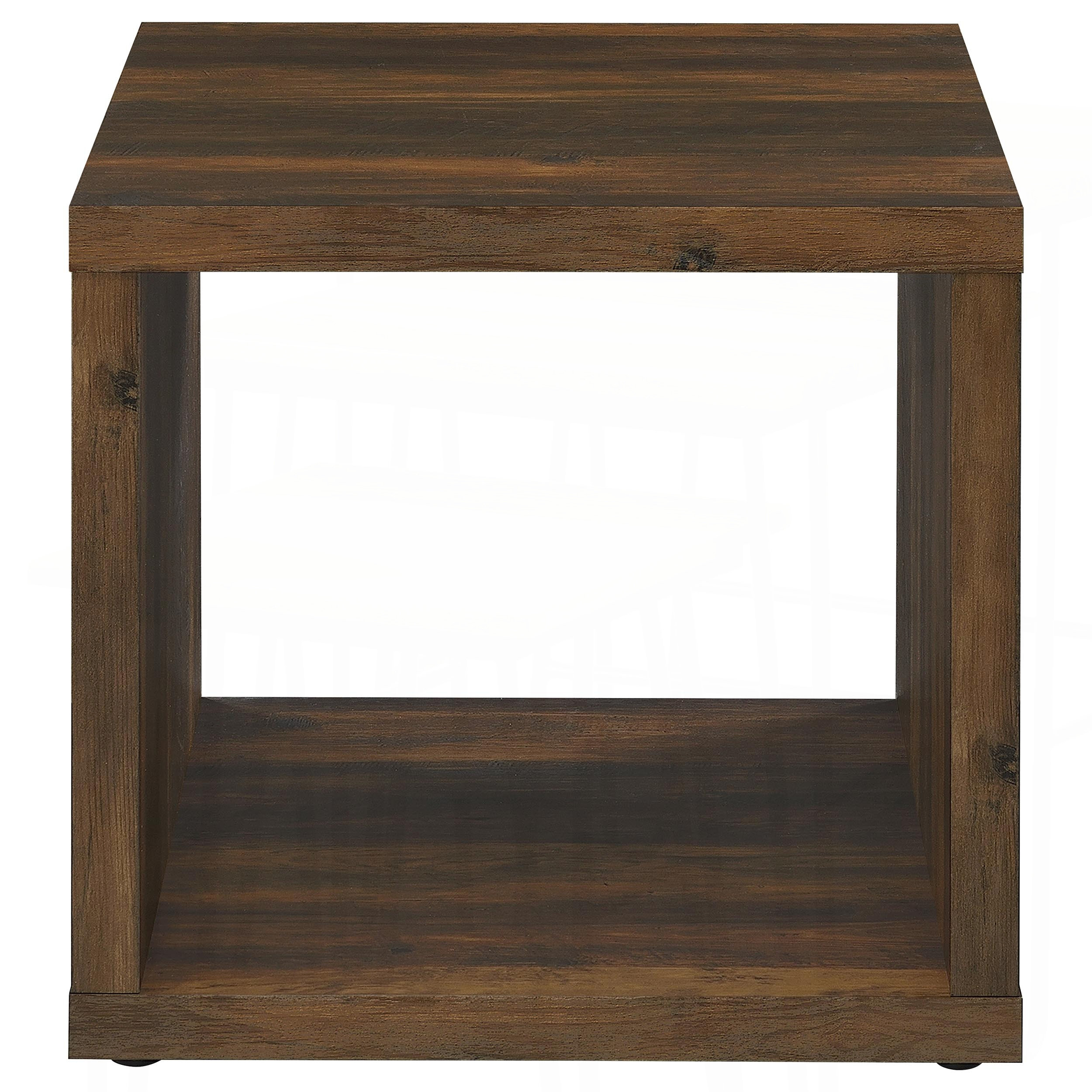 Latitude Run® Flint Distressed Pine Square Engineered Wood Side End ...
