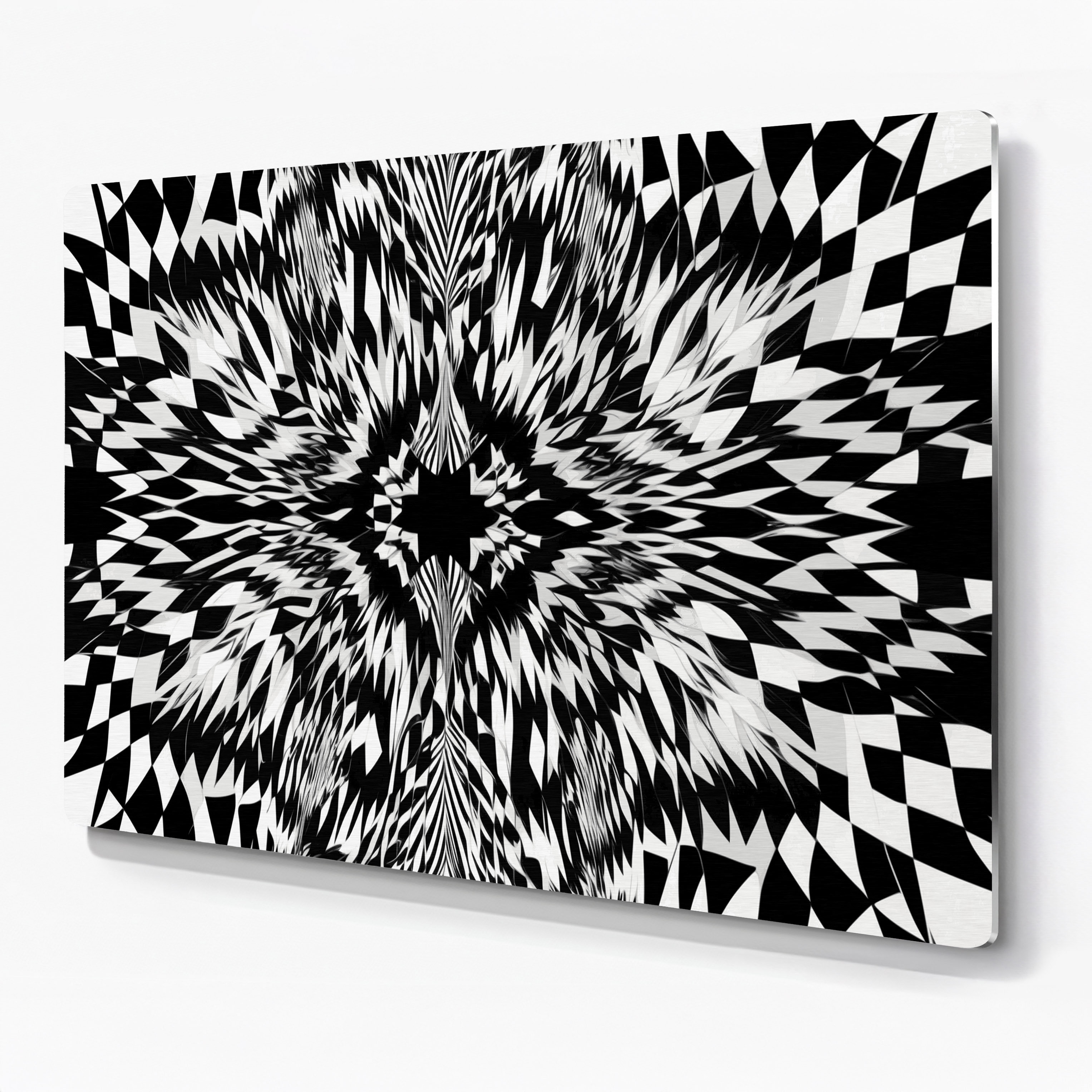 Ivy Bronx Op Art 1 Black Metal Wall Art | Wayfair