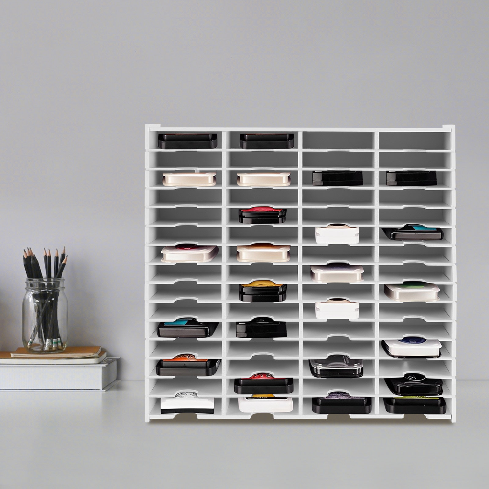 Inbox Zero 60 Slots Ink Pad Storage Holder Stamp Pad Organizer | Wayfair