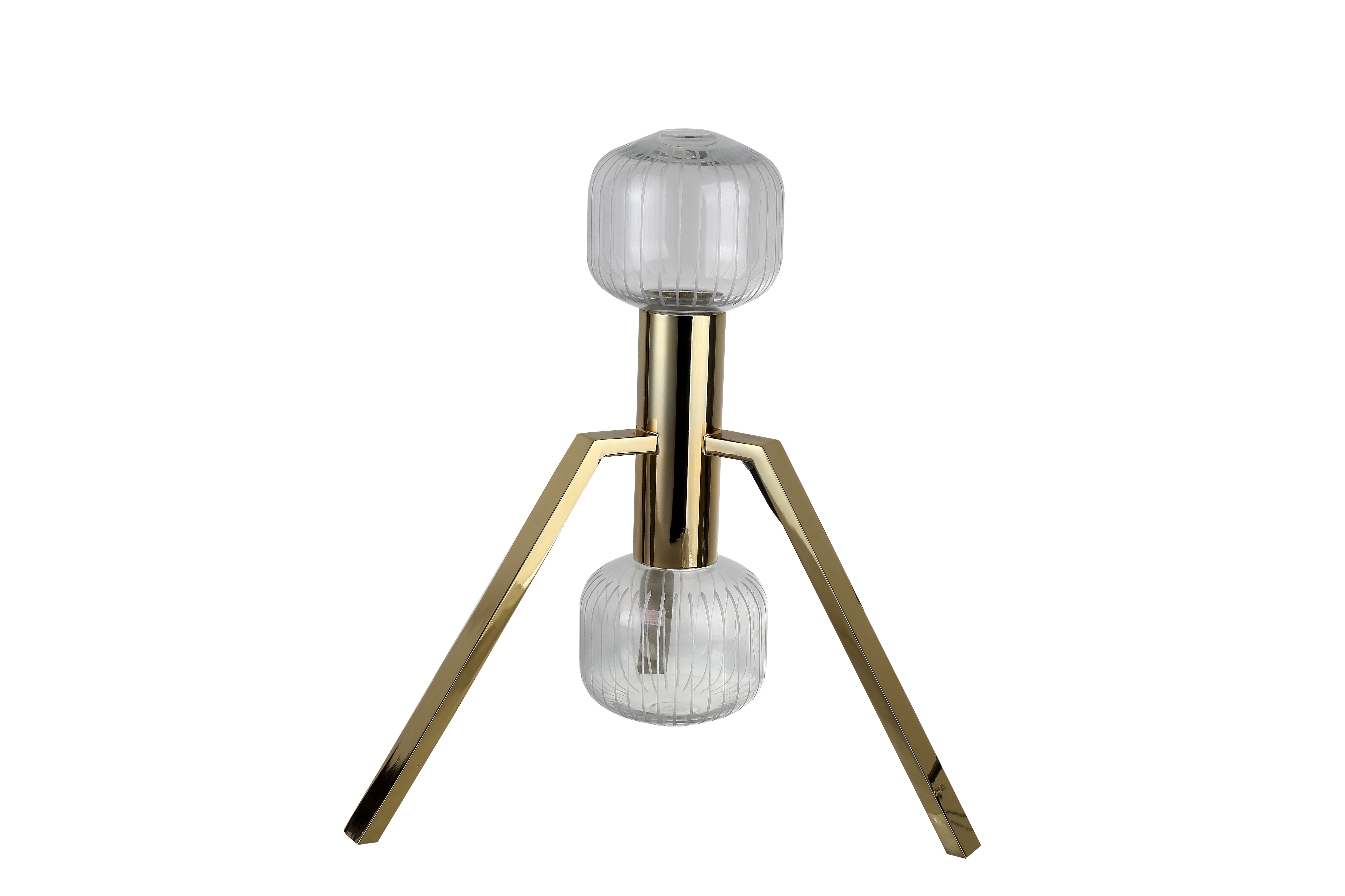 Everly Quinn This Unique Gold LED Table Lamp With Glass Shades | Wayfair