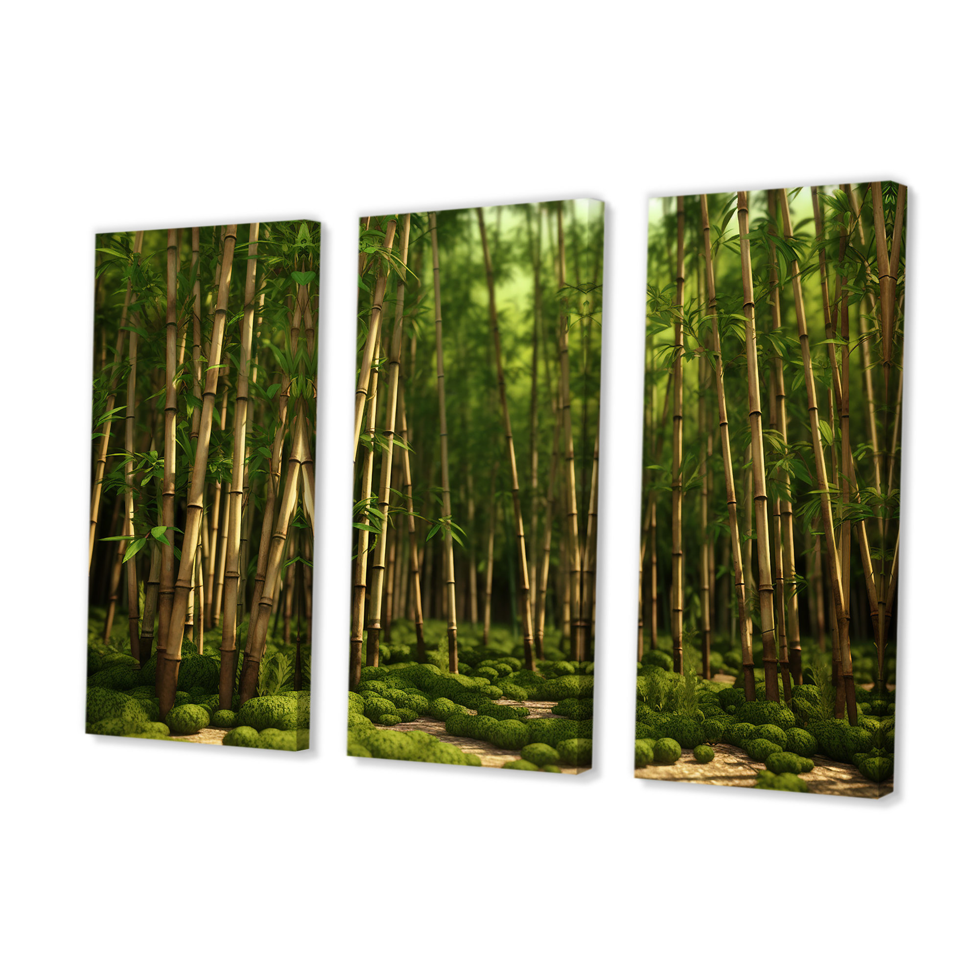 Bay Isle Home™ Dynamic Light Bamboo Grove - Bamboo Canvas Art Set | Wayfair