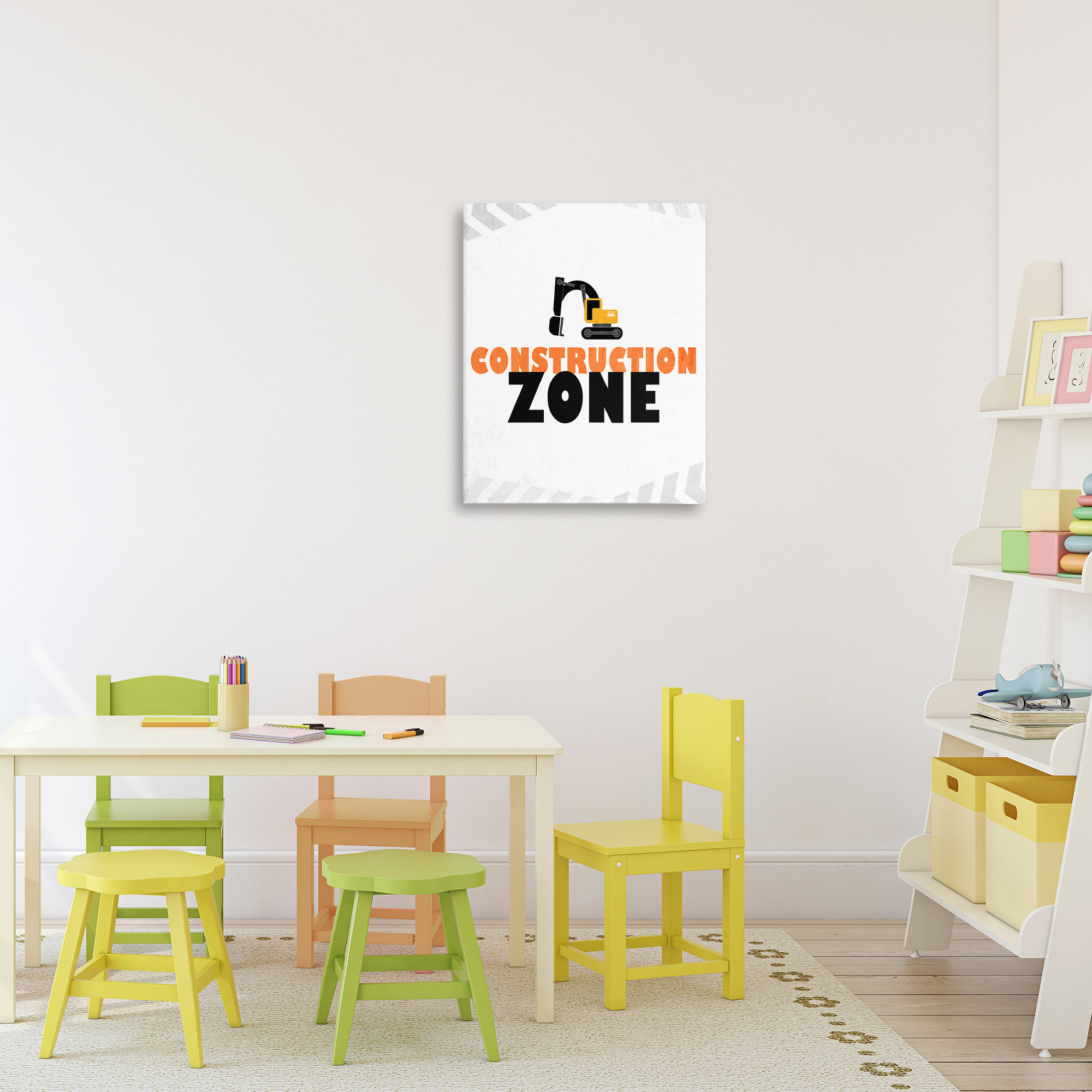 Ebern Designs Construction Zone Minimal Canvas, design by Kim Allen ...