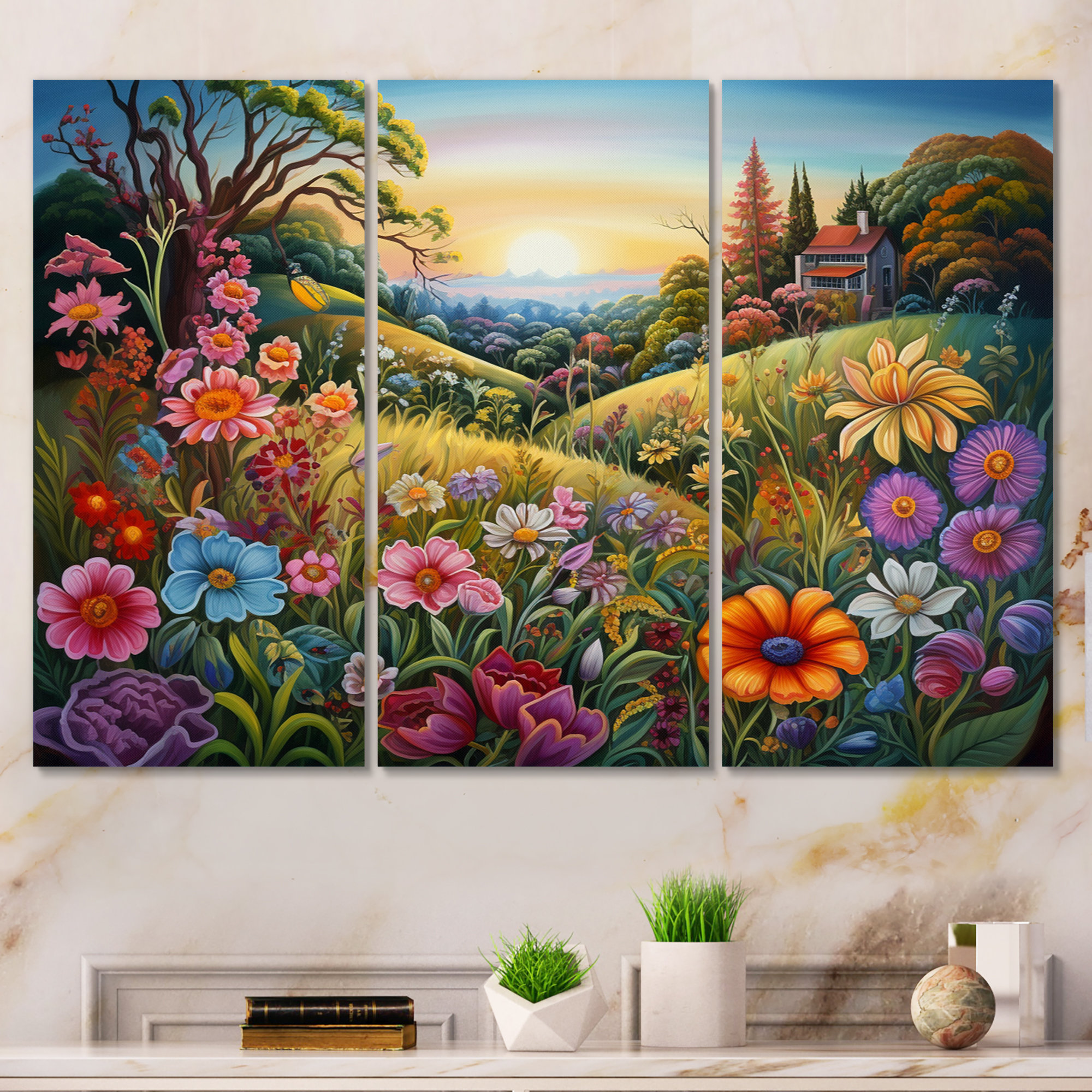 Design Art Celebration Of Spring Countryside Wildflowers - Wildflowers ...