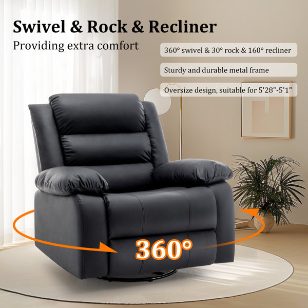Ebern Designs Recliner Chair, Wide Rocker Chair, Rocker Recliner With ...