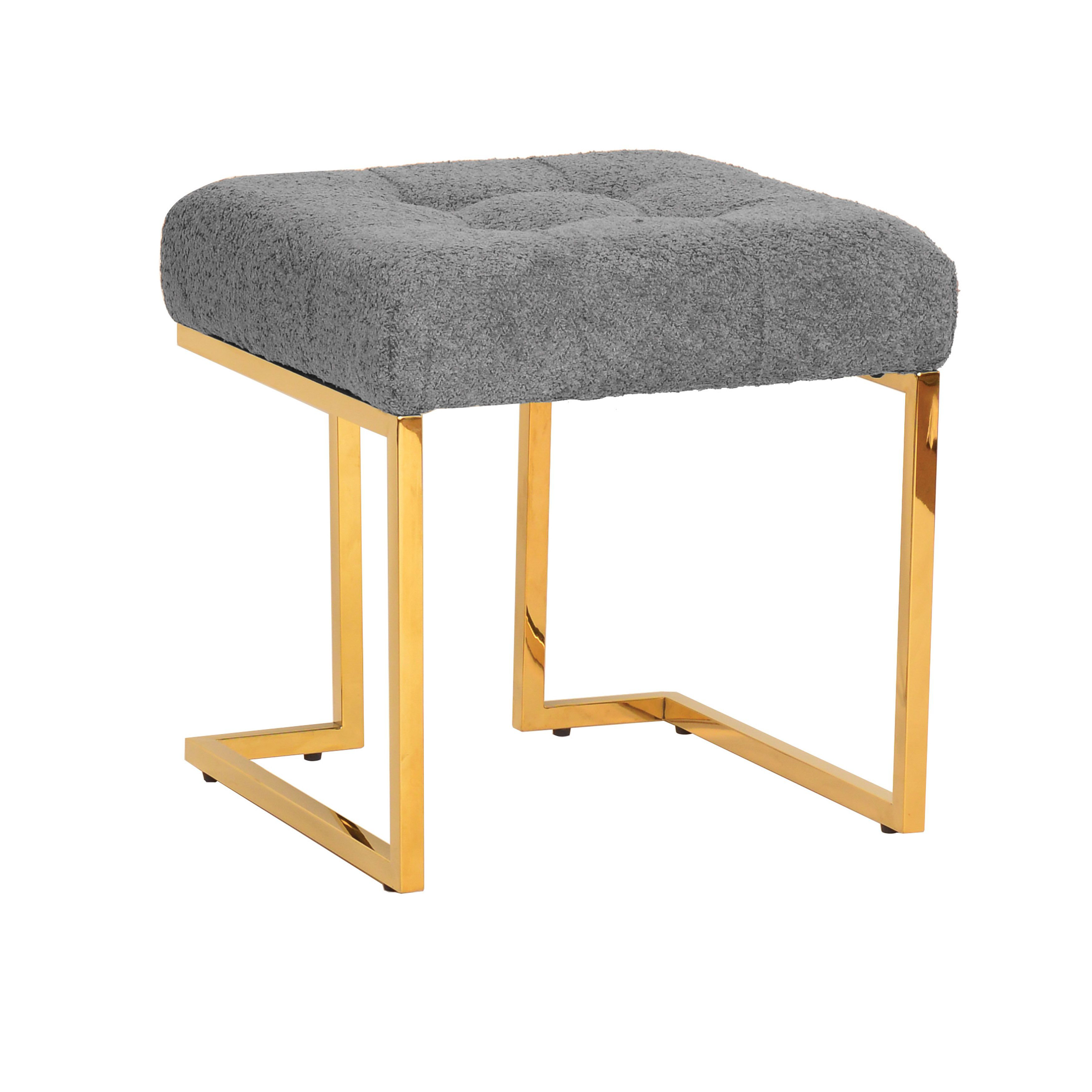 Everly Quinn Teegen Airabelle Stainless Steel Accent Stool | Wayfair