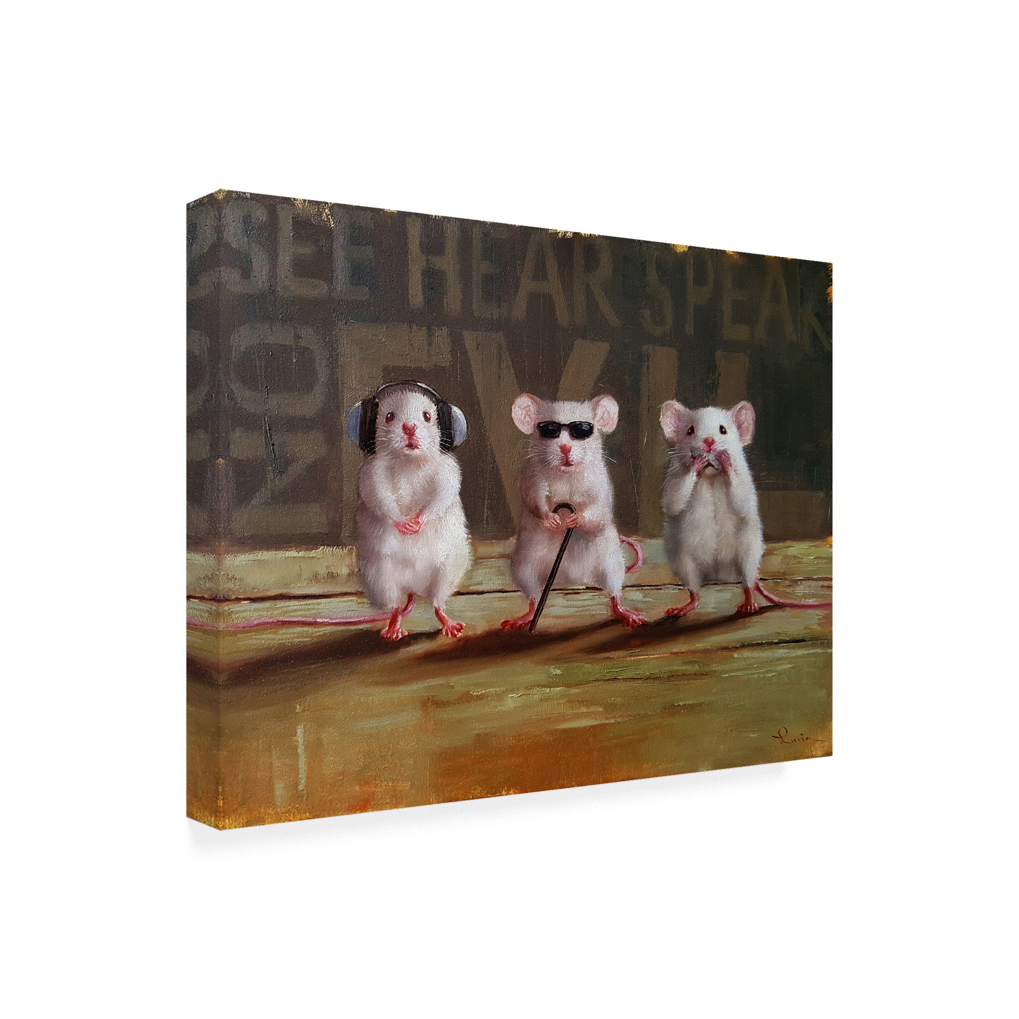 August Grove Lucia Heffernan 'Three Wise Mice' Canvas Art - Wayfair Canada