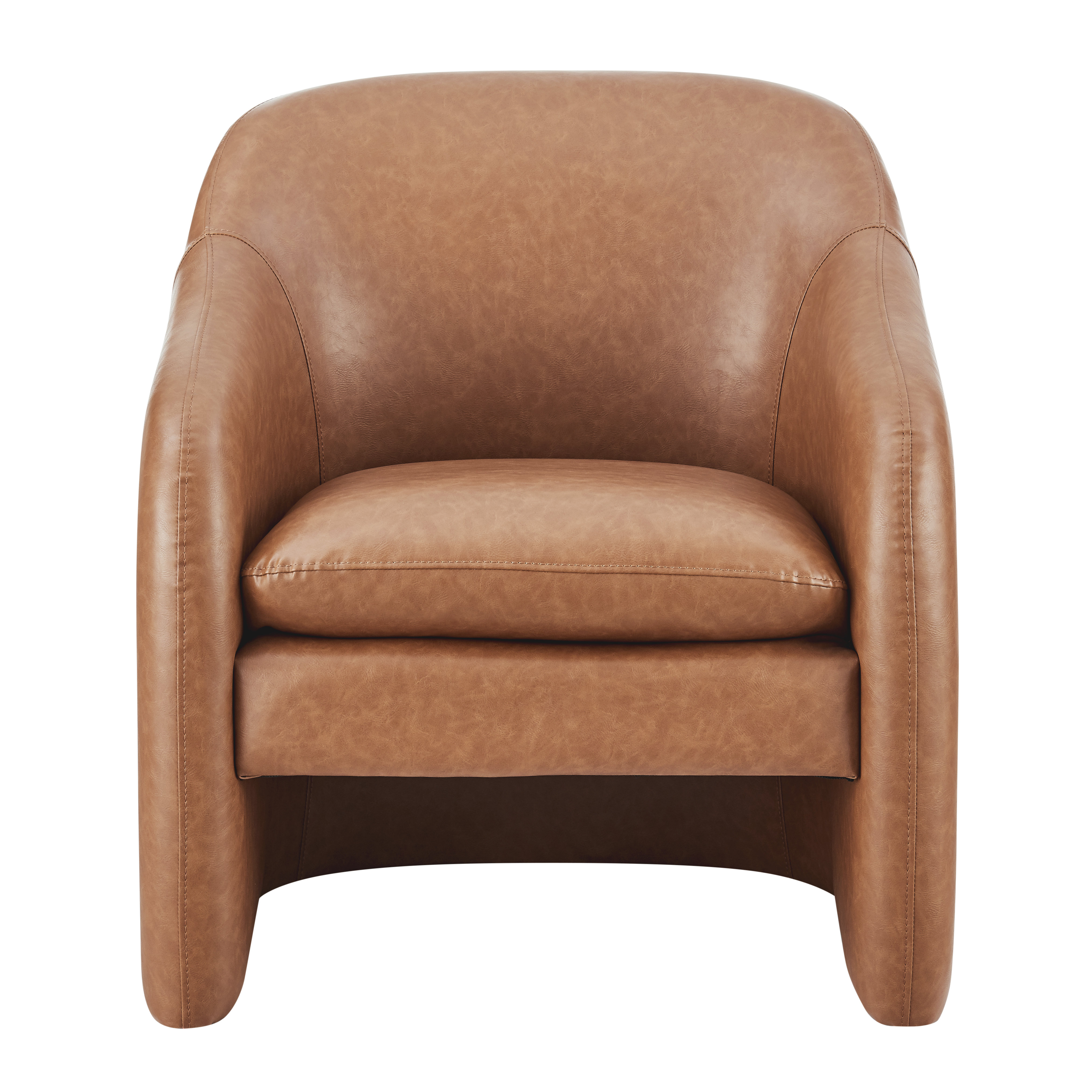 17 Stories Wilene Faux Leather Barrel Chair | Wayfair