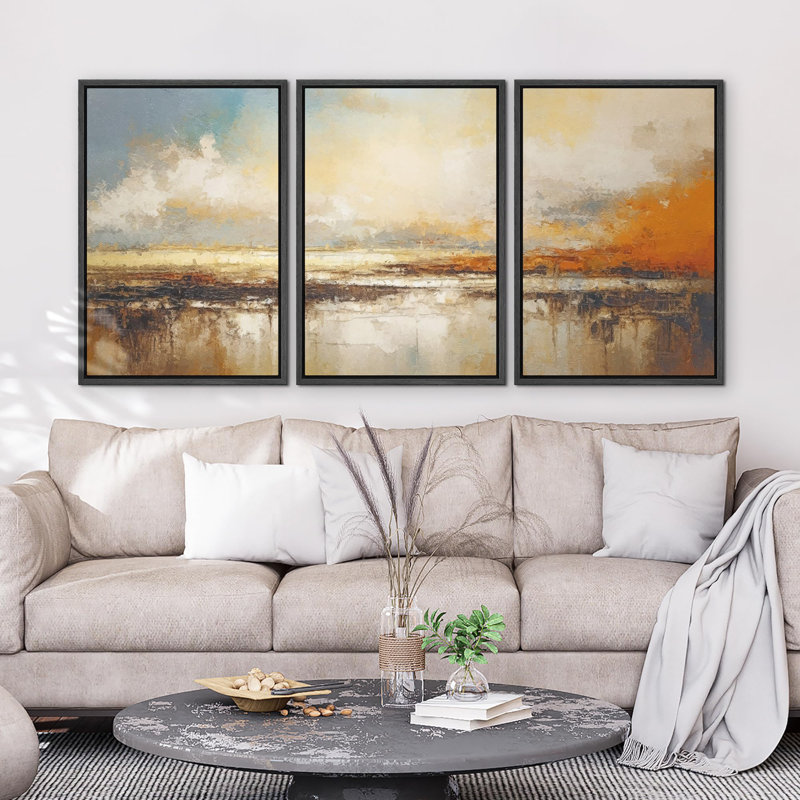 IDEA4WALL Sunset Over Autumn Lake Watercolor Pastel Landscape Nature ...