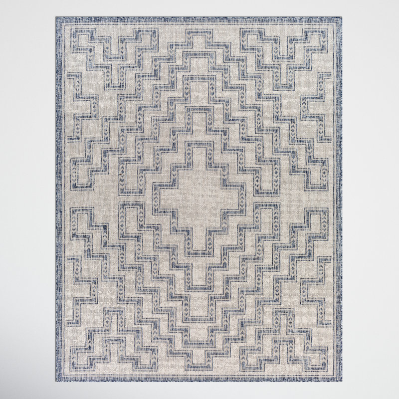 Bronwyn Gray/Blue Indoor/Outdoor Rug | Joss & Main