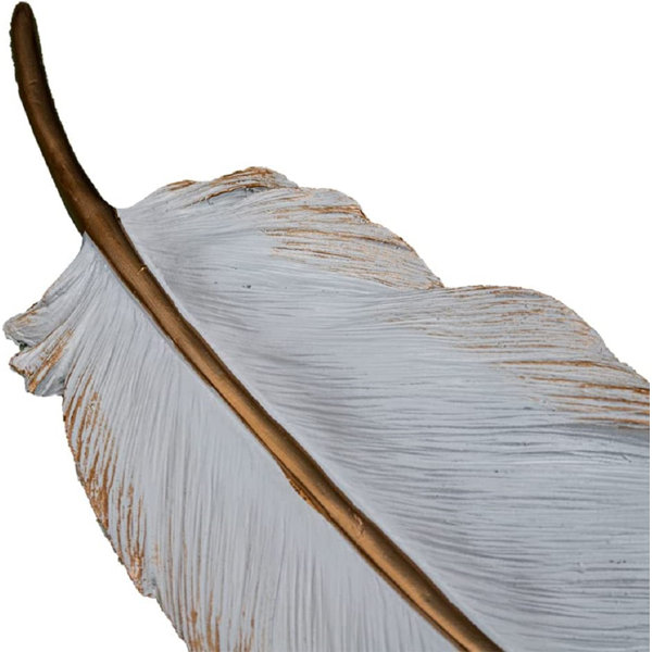 Mercer41 Creative Resin Feather Wall Art Sculpture- Handmade Modern ...
