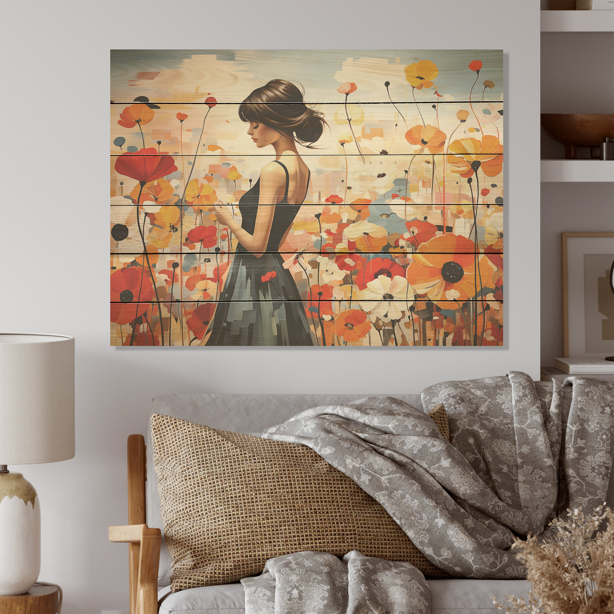 Winston Porter Modernism Urban Meadow - Meadow Wood Wall Art On Natural ...