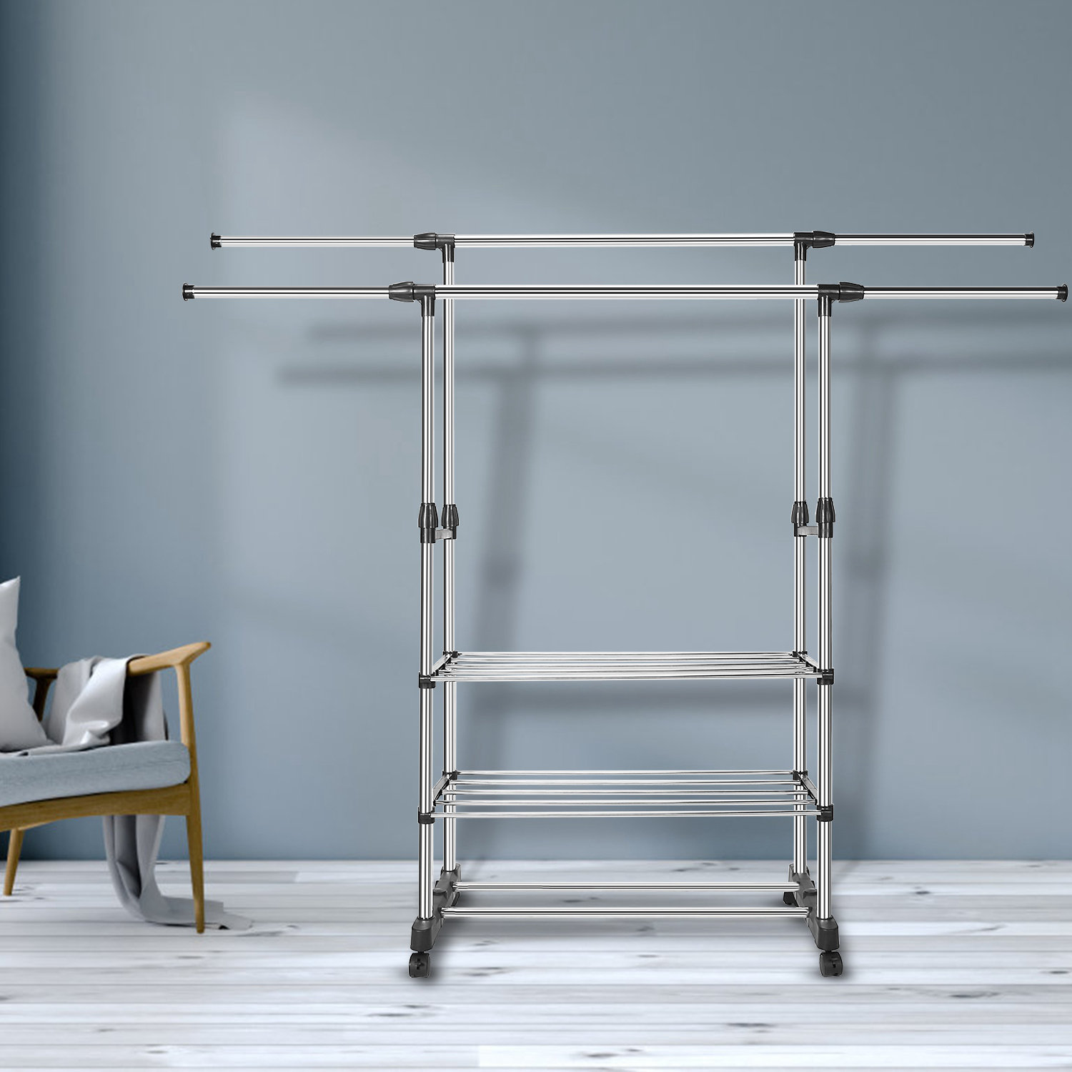 Rebrilliant Extendable Garment Hanging Rack | Wayfair