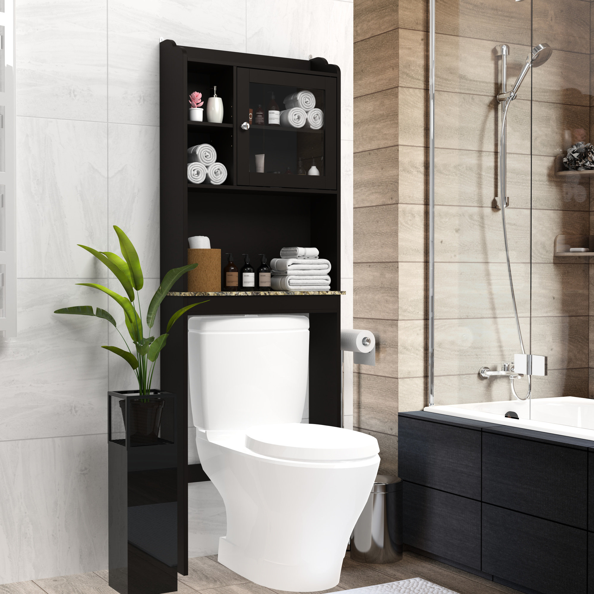 Winston Porter Over Toilet Cabinet For Bathroom - Improves Storage And ...