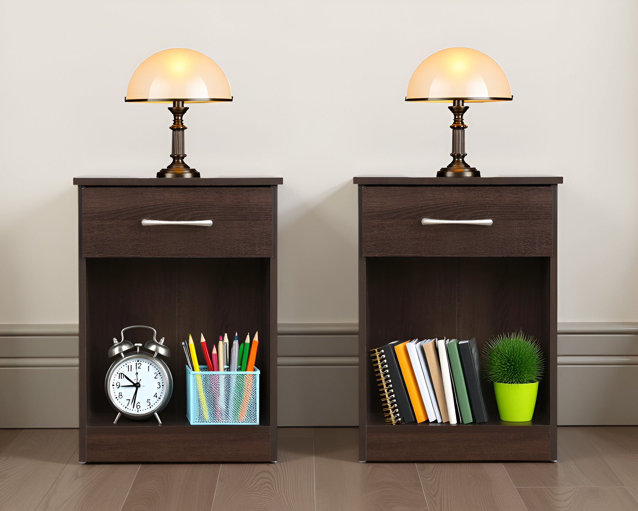 Latitude Run® Kenitra Wenge Nightstand Set Of 2 | Wayfair