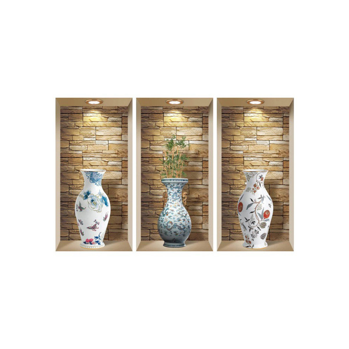 HomeRoots Set of Three Tia Faux Niche 3D Peel and Stick Wall Decals ...