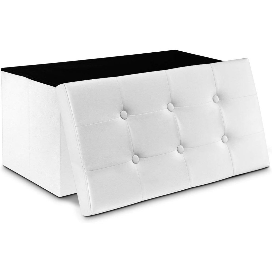 Latitude Run® 30 Inches Folding Storage Ottoman Bench, Extra Large Foot ...