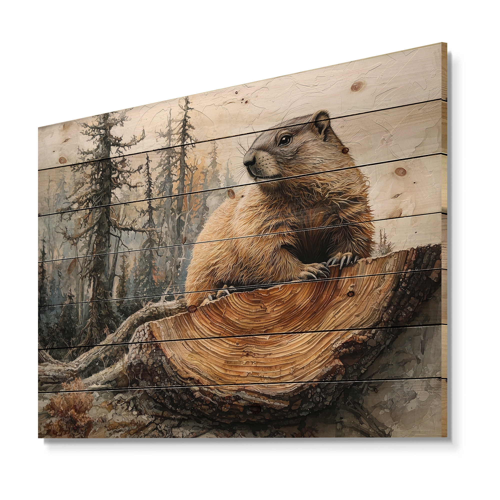 Ophelia & Co. Canadian Groundhog In Forest Landscape I - Groundhog ...