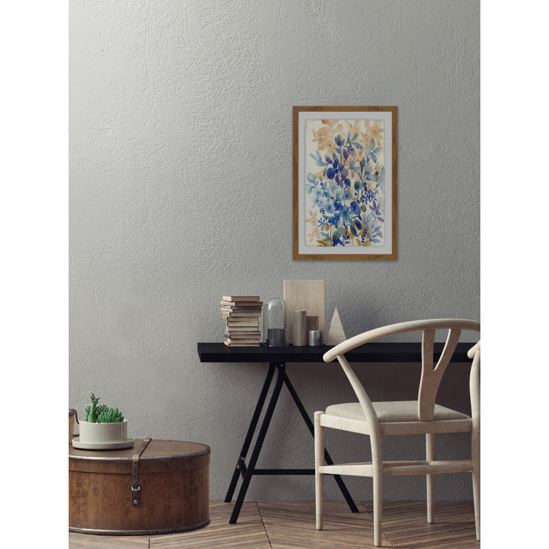 Winston Porter Blueberry Floral I Framed On Paper Painting | Wayfair