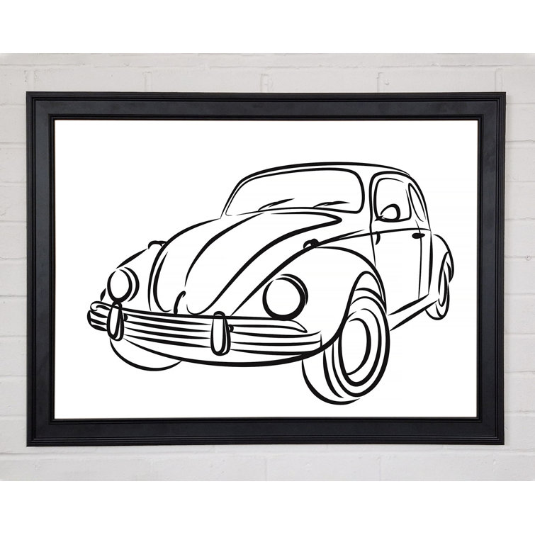 Williston Forge VW Beetle Outline - Single Picture Frame Art Prints ...