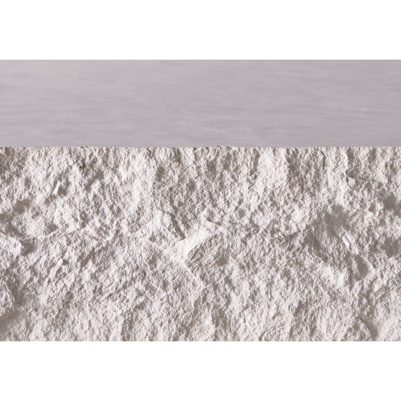 Orren Ellis Tommy Modern White Stone Top with Light Brown Wood Base ...