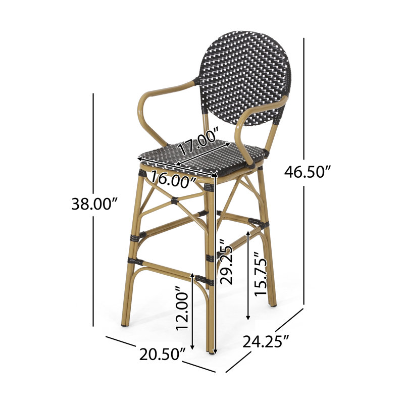 Breakwater Bay Glenmora Wicker Outdoor 29.25'' Bar Stool | Wayfair