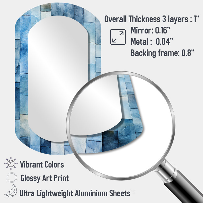 Ivy Bronx White And Blue Scandinavian Tiles V - Abstract Tile Modern ...