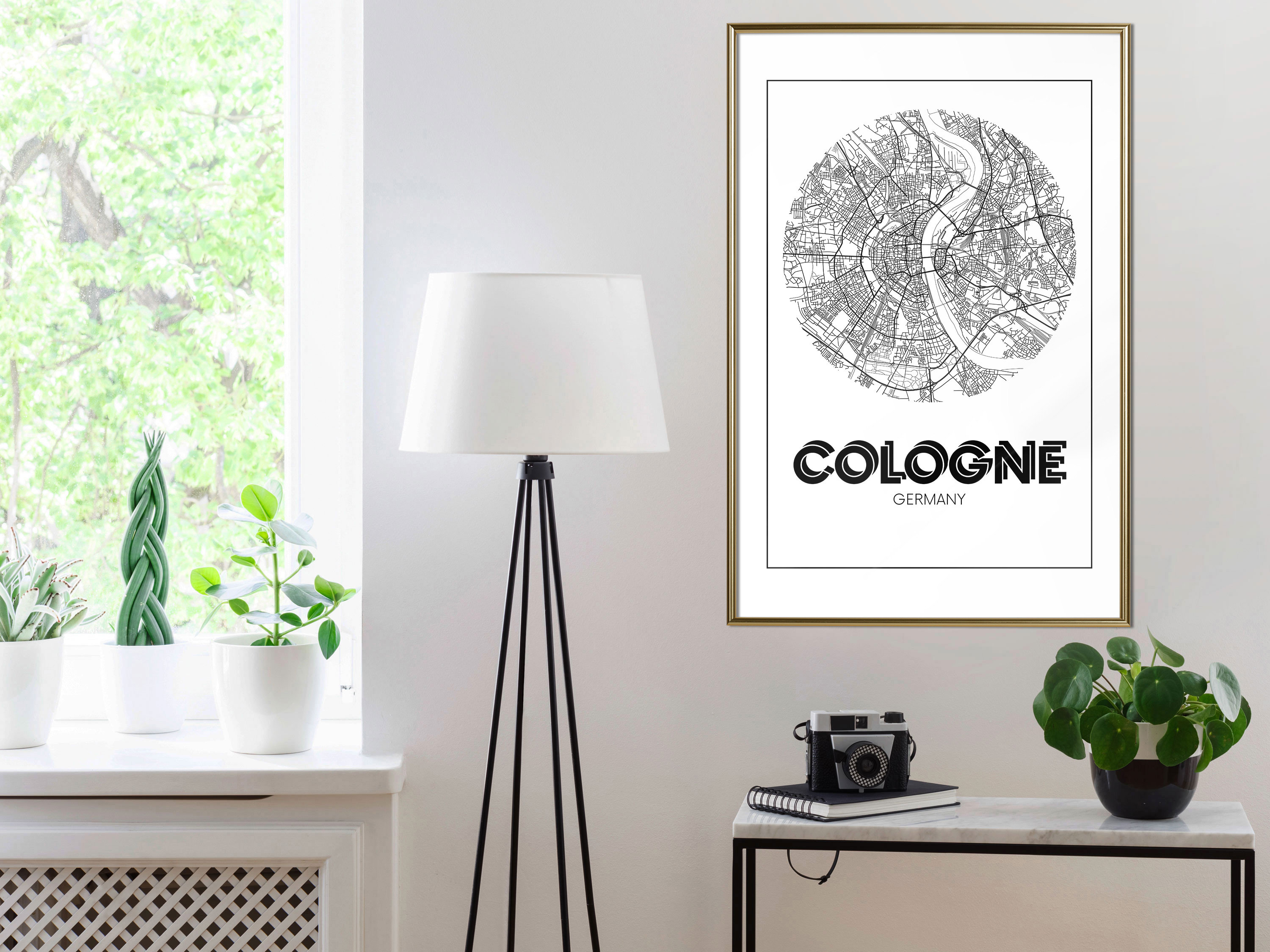 East Urban Home City Map: Cologne (Round) - Picture Frame Graphic Art ...