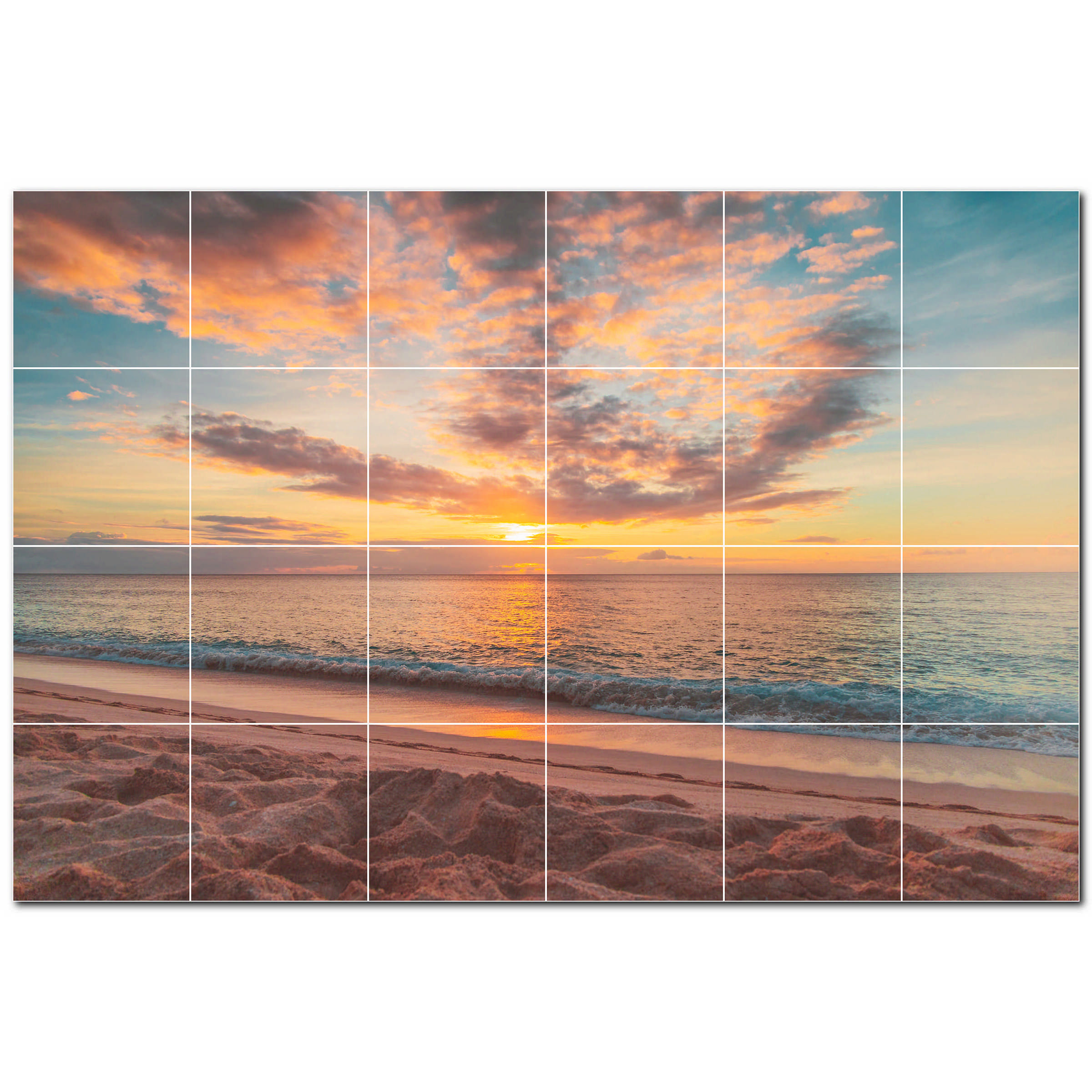 Picture-Tiles.com Sunset Photo 12'' x 12'' Satin Ceramic Decorative ...
