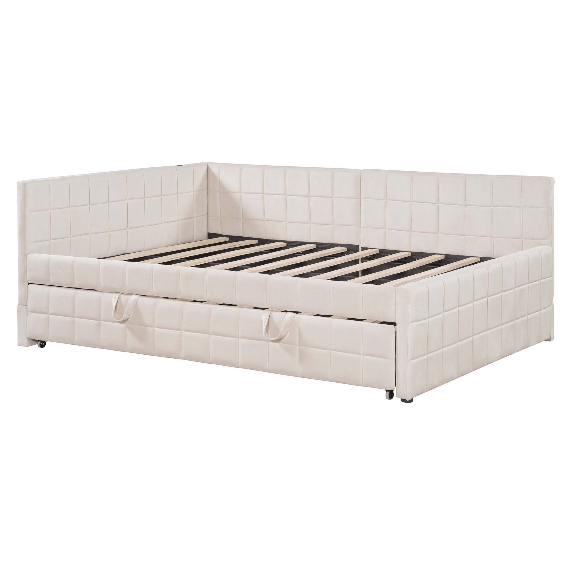 Latitude Run® Full Size Upholstered L-Shaped Upholstered Daybed With ...