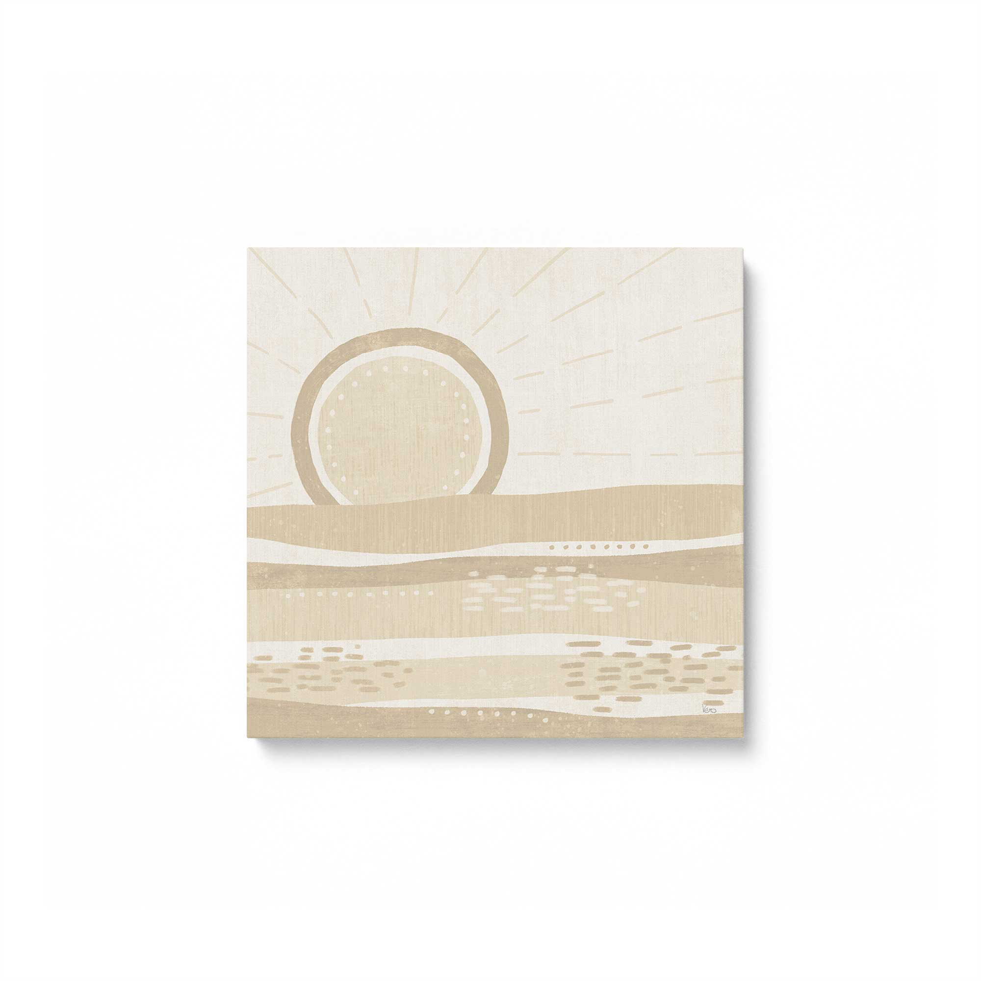 Ebern Designs Sandy Sunset Wrapped Canvas Print | Wayfair