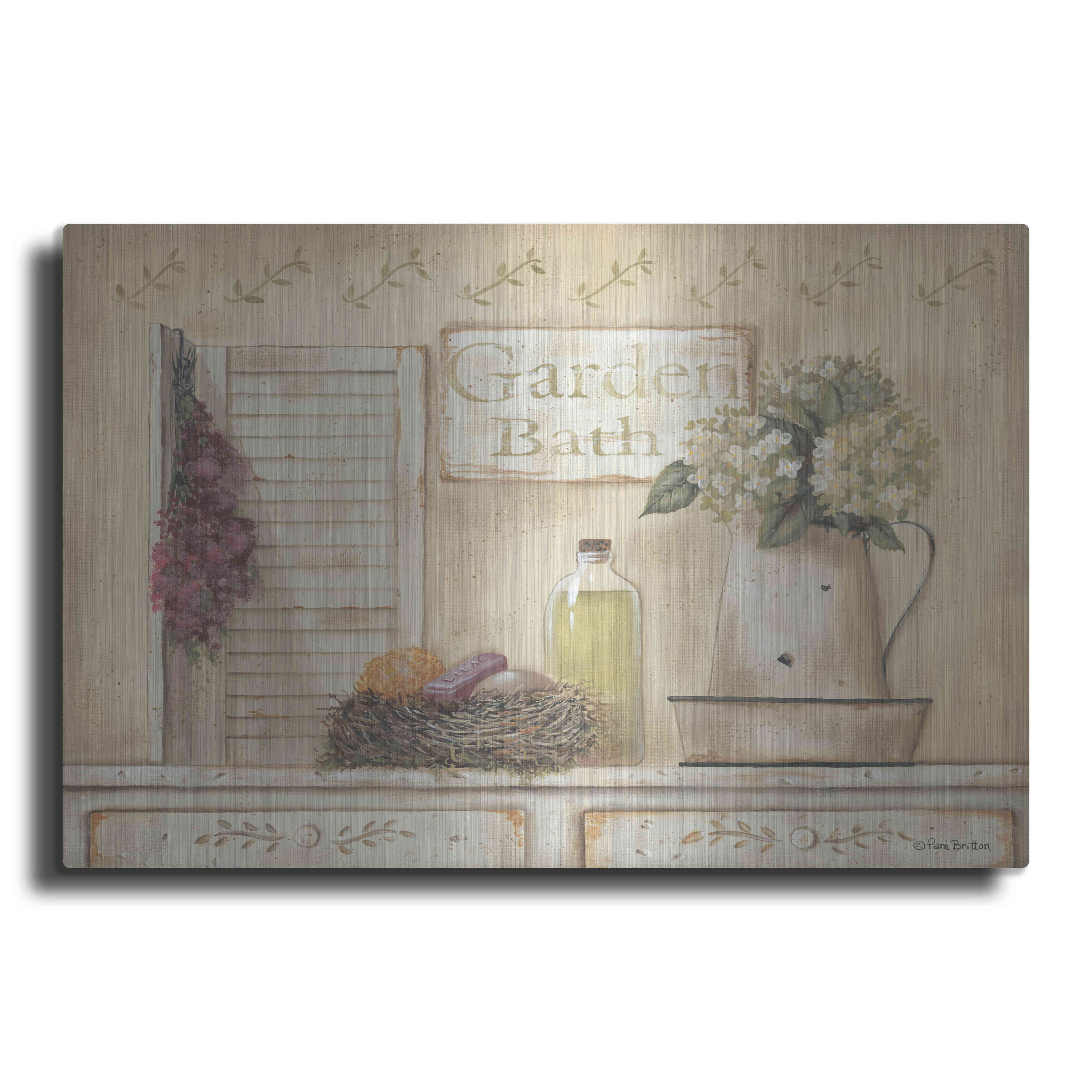 August Grove® 'Garden Bath' by Pam Britton, Metal Wall Art, | Wayfair