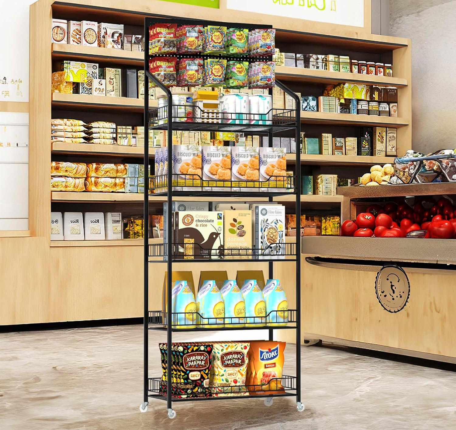 Rebrilliant 5 Tier Snack Candy Potato Chip Display Rack Stand With ...